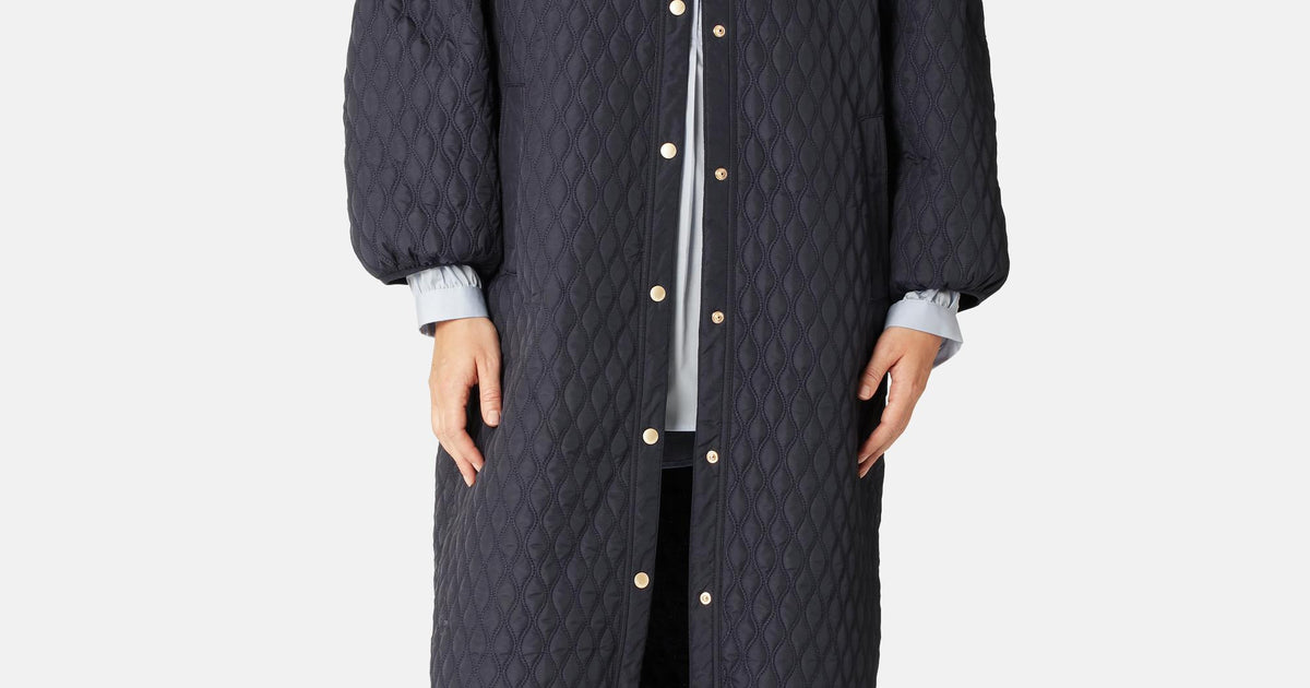 Long Quilt Jacket - Dark Indigo