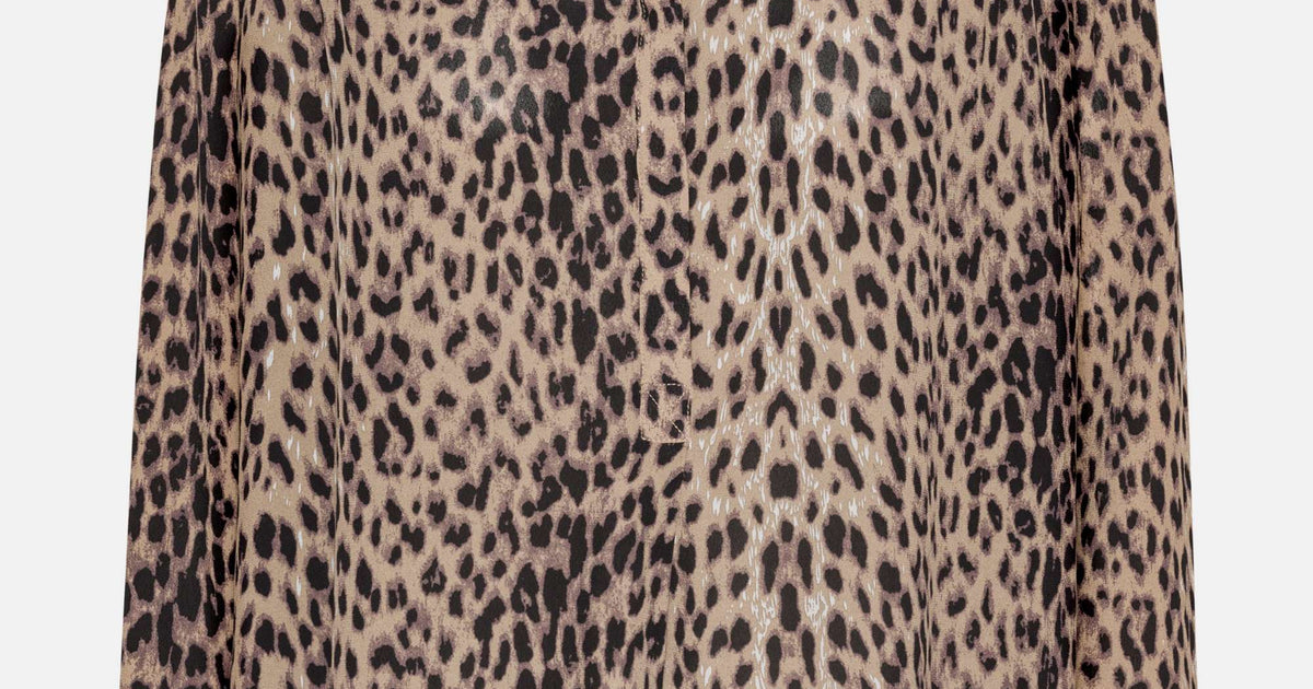 Shirt With Half Placket - Brown Panthera Print
