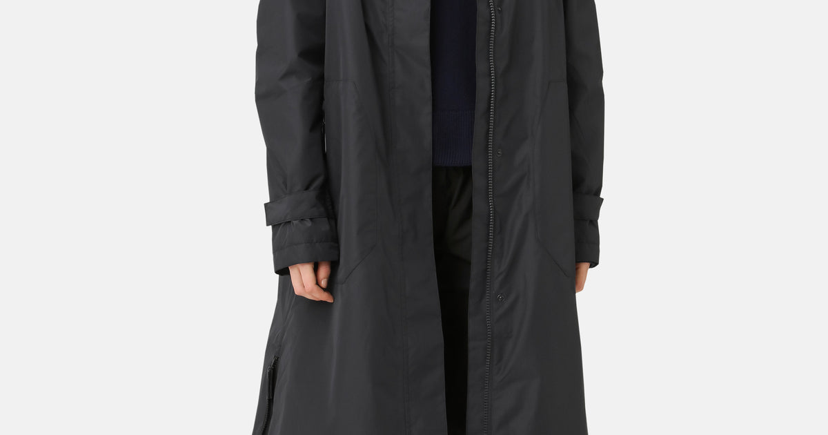 Eco Finished long Raincoat - Dark Indigo