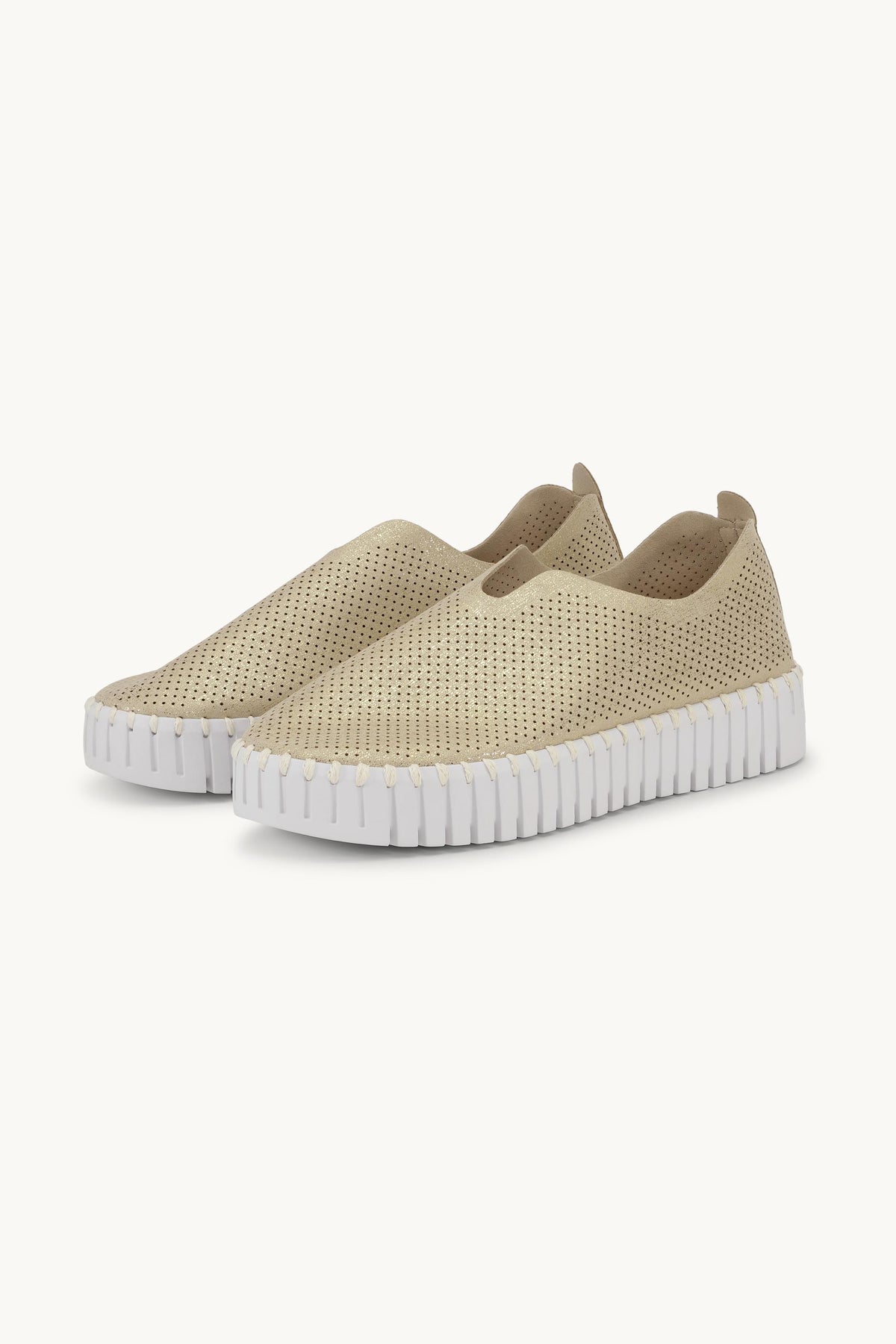 Platform Tulip Sko Glitter - Platin White